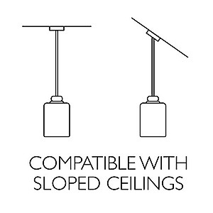 Design House 587451 Schoolhouse Modern Industrial Farmhouse Indoor Dimmable Pendant Light with Clear Seedy Glass for Kitchen Dining Bar Area, Matte Black