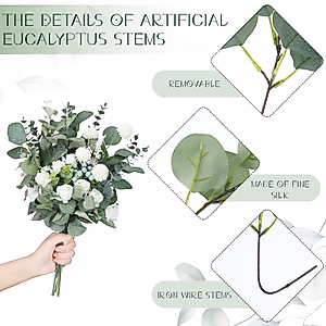 Giegxin 90 Pcs 3 Kinds Mixed Eucalyptus Leaves Stems Bulk Artificial Silver Dollar Leaves Picks Dried Eucalyptus Bundle Faux Spray for Wedding Vase Bouquet Floral Arrangement (Green)