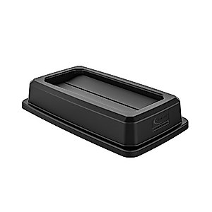 Suncast Commercial Resin Lid with Double Flip Top for 23 Gallon Slim Trash Cans, Black