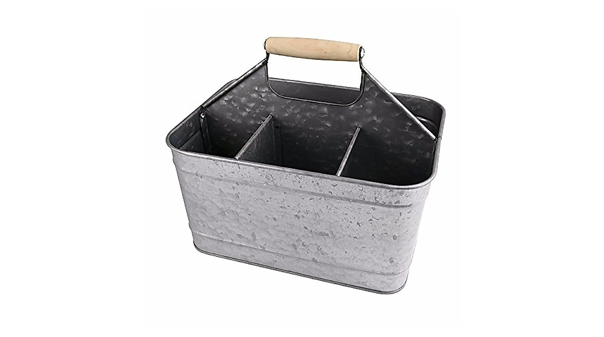 Benzara Galvanized Metal Carry All Serveware - Durable & Portable
