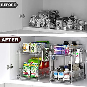 VIVAIVE 2-Tier Bathroom Organizer with Removable Dividers, 11.5" x 7.4" x 10.8" - Space-Saving and Practical Storage Solution