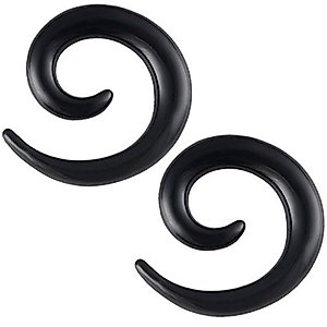 bodyjewellery 6G 6 gauge 4mm Black Acrylic Ear Plugs Spirals ABIY Ear s Stretching Piercing 2Pcs