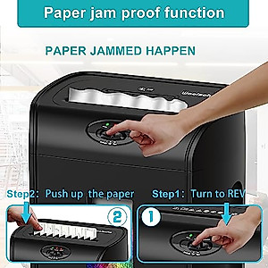 Woolsche Paper Shredder, 10-Sheet Micro Cut with 4.76-Gallon Pull Out Basket, P-6 Security Level, 3-Mode Design Shred Paper and CD/Credit Card, Durable&Fast with Jam Proof System Shredder for Office