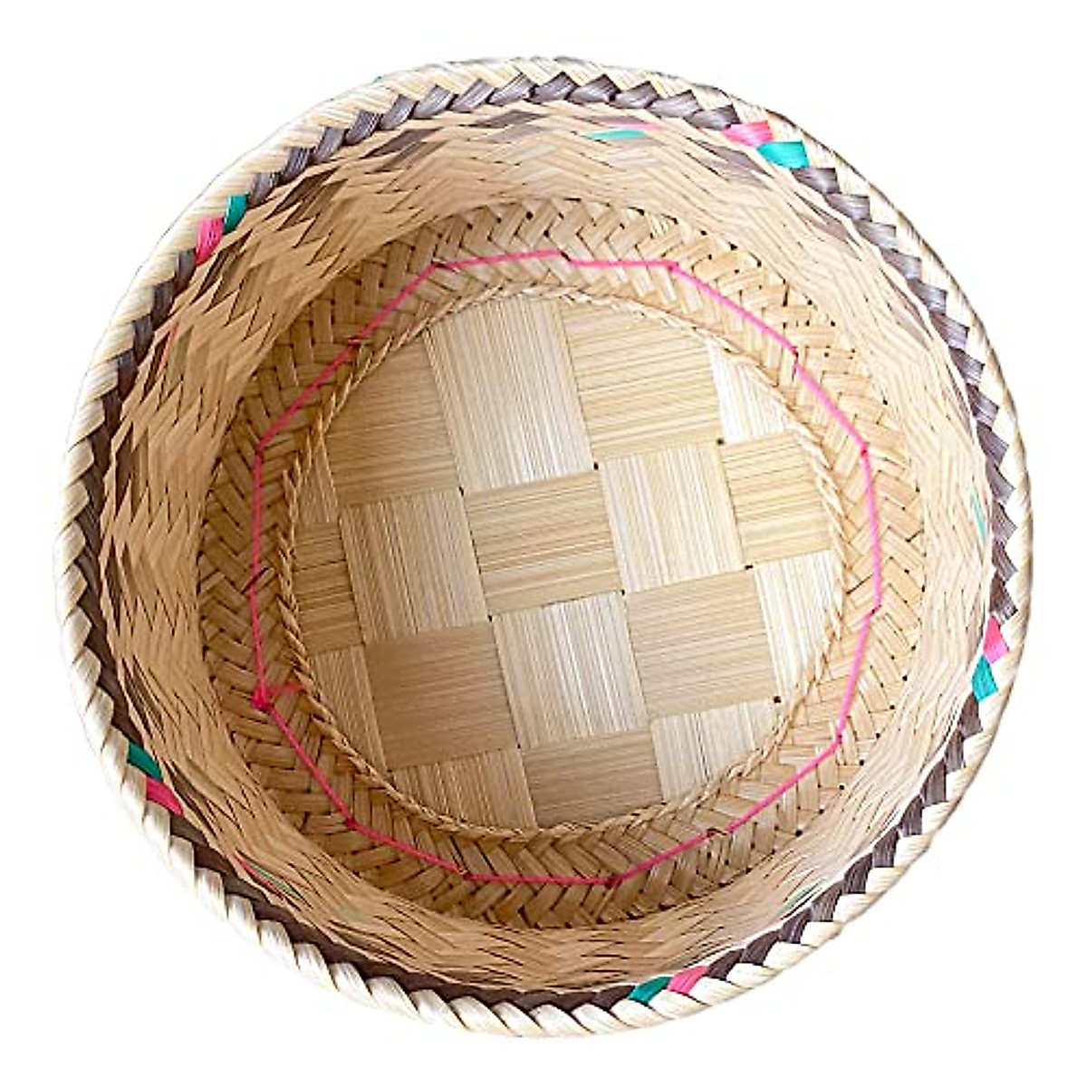 PANWA Handmade 100% Eco-Friendly Thai Bamboo Sticky Rice Serving Basket - Wickerwork with Vegetable Based Dye - Food Safe- Family Size (Toffee)