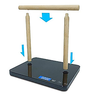 Digital Pet Bird Scale, Parrot Training Weight Scale with Perch, 0.05 Ounce Accuracy,70 Ounce Capacity, Easy Clean Black Glass Platform Suitable for Parrot and Macaws