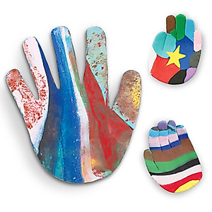 Peachy Keen Crafts Craft Sets for Kids Ages 5 and Up - Make Your Own Clay Hand Print Bowl - Includes Multicolor Clay, Cutting Tool, and Roller - Kid Craft Kit to Make Up to 3 Bowls