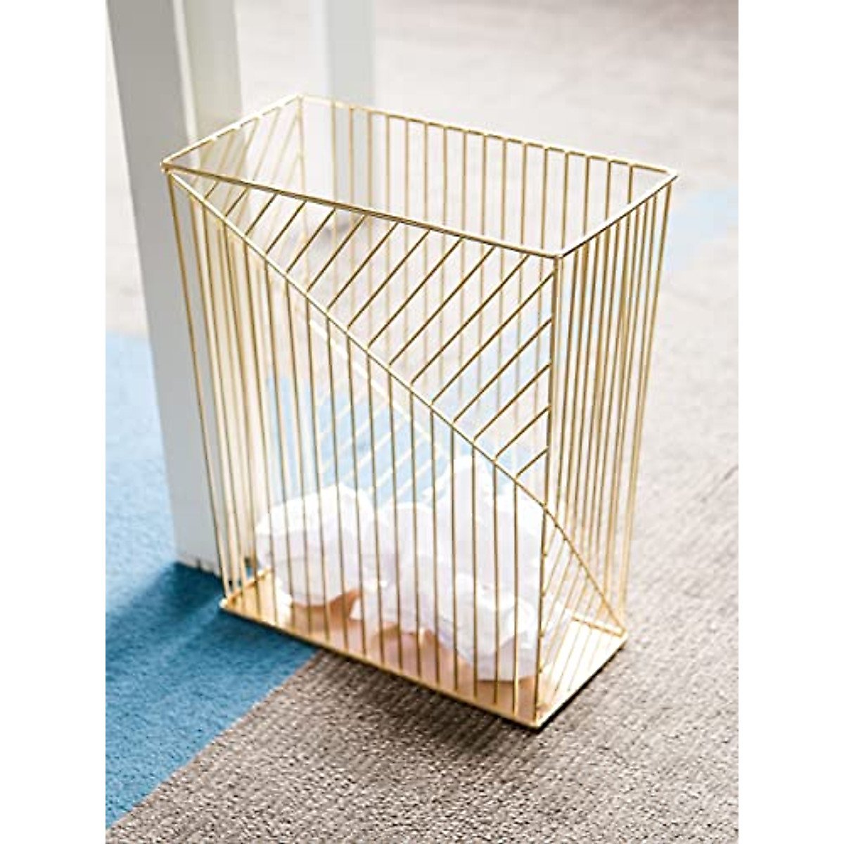 U Brands Metal Trash Can, Vena Collection, 6 Gallon Capacity, Gold (3232U02-06)