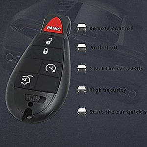 2X 5-Buttons Keyless Entry Remote Key Fob Replacement Fit for Jeep Grand Cherokee 2008 2009 2010 2011 2012 2013