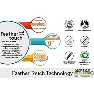 A1HC Towels Cotton Washcloths Set 100% Organic Cotton, GOTS Certified Premium Quality Face Cloths, Feather Touch Technology Highly Absorbent and Soft Feel Fingertip Towels, Pack of 6