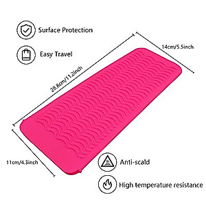 2Pack Heat Resistant Silicone Mat Pouch, Portable Styling Heat mat, Curling Iron pad Cover, Hair Straightener Travel Bag Case, for Flat Iron, Curler Wand, Hot Waver, Salon Tools Appliances (GrayPink)