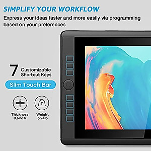 Drawing Tablet with Screen, 15.6'' XOPPOX Graphics Drawing Monitor Pen Display with 1080P Full Laminated Screen,Tilt 8192 Levels Battery-Free Stylus,Adjustable Stand,Compatible for Window/Mac