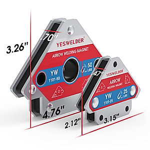 YESWELDER 25 LB & 50LB Welding Magnet-4 Pieces of Magnetic Welding Holder 25 LBS /50 LBs Holding Power Welding Accessories