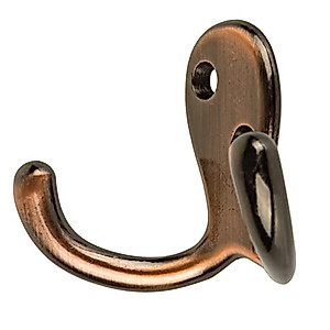 UNIQANTIQ HARDWARE SUPPLY Double Prong Venetian Bronze Finished Coat Hook | Wall, Hall Tree, Rack Mounting | Vintage Coat Hooks for Hanging Garment, Bags and Keys | DL-H315-VB (1)