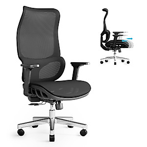 JOYFLY Ergonomic Office Chair, Mesh Home Office Chair, High Back Office Chair Computer Chair with Dynamic Seat & Lumbar Support, Wide Task Office Chairs for Heavy People, 450lbs, Adults, Black
