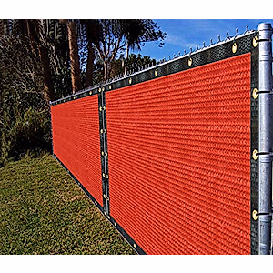 Ifenceview 5'x3' to 5'x50' Red Shade Cloth/Fence Privacy Screen Fabric Mesh Net for Construction Site, Yard, Driveway, Garden, Railing, Canopy, Awning 160 GSM UV Protection (5'x50')