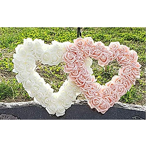 Lightingsky 100pcs 3 x 1.6 x 3 inches DIY Real Touch 3D Artificial Foam Rose Head Without Stem for Wedding Party Home Decoration (100pcs, White-100PCS)