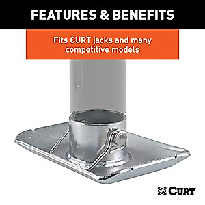 CURT 28272 Trailer Jack Foot, Fits 2-Inch Diameter Tube, Supports 2,000 lbs