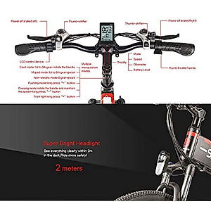 SAMEBIKE Electric Folding Bicycle for Adults, L026 Mountain Electric Bike EBike 500W 48V 10AH Lithium Battery 26 inch Foldable Commuter EBike for Men/Women (Black)