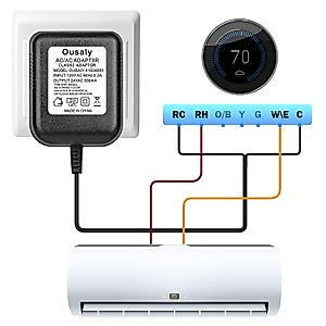 Ousaly Doorbell Power Adapter, 24V Transformer Compatible with Ring Doorbell,Video Doorbell,Nest, Ecobee, Sensi and Honeywell Thermostats, 24 Volt 500mA C-Wired AC Plug in Cord,C Wire Adapter 16.4FT…