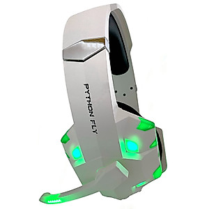 Nxt Level Python Fly G9000 Max Ultralight Stereo Professional Gaming Headset 7.1 Bass Surround Sound with Noise Cancellation Microphone for PS5 PS4 Xbox Controller Mobile Phone PC (White Green)