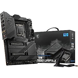 MSI MEG Z690 Unify-X Gaming Motherboard (ATX, 12th Gen Intel Core, LGA 1700 Socket, DDR5, PCIe 5, Dual 2.5G LAN, M.2 Slots, Wi-Fi 6E)