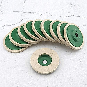 SING F LTD 10Pcs Wool Felt Polishing Wheel, for Angle Grinder Buffing Ceramic Marble Automotive Wood- 97mm