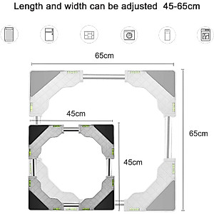 TAHNYC Washing Machine Stand, Multifunctional Adjustable Furniture Carrier, Stainless Steel heightened Universal Stand for Dryer Washing and Refrigerator, 4 ft