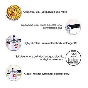 Wonderchef Platinum Pressure cookers combo 2L,3L & 5L Silver