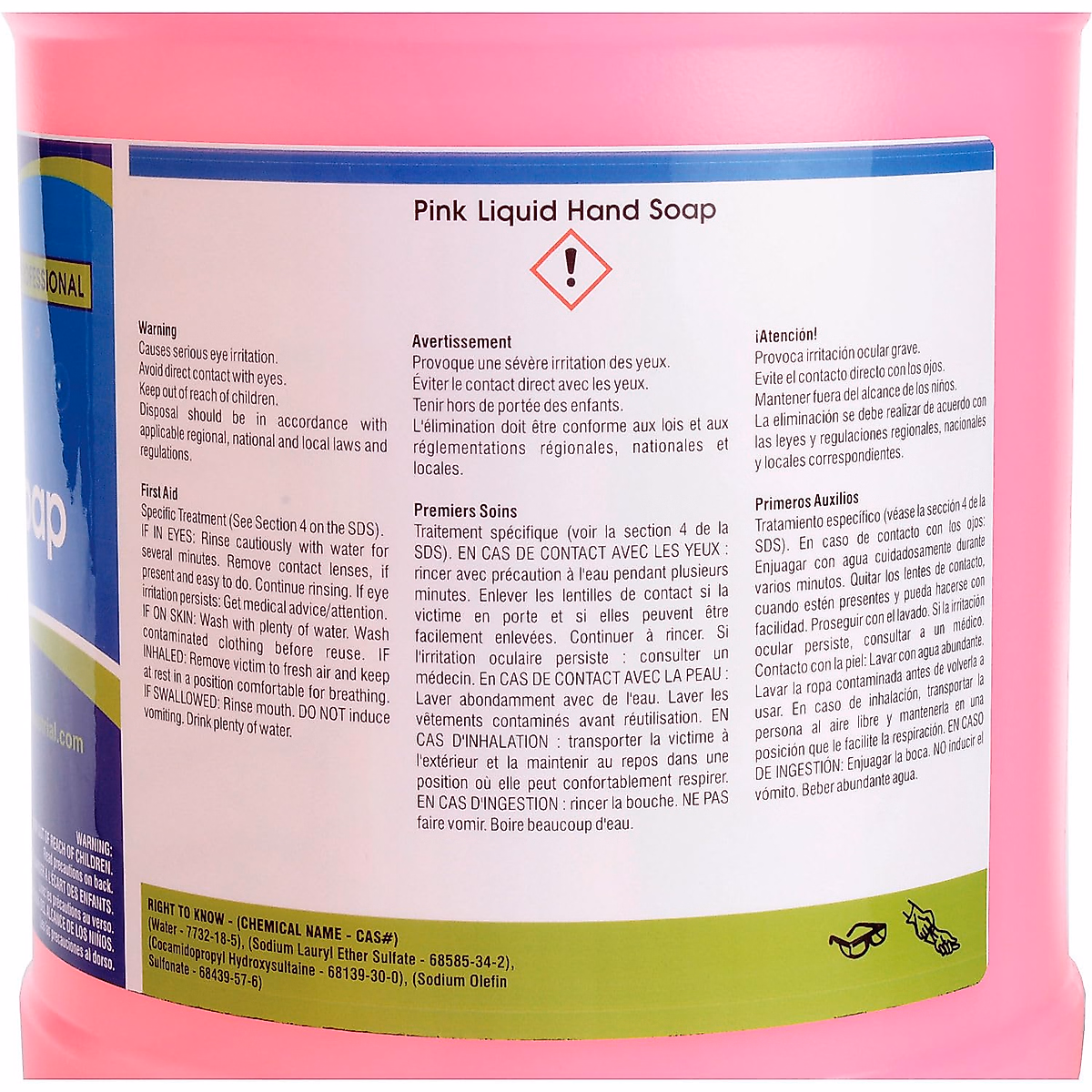 Global Industrial Liquid Hand Soap, Case of Four 1 Gallon Bottles, Pink