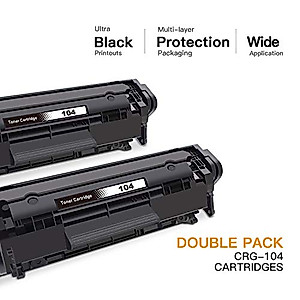 E-Z Ink (TM 104 CRG-104 Compatible Toner Cartridge Replacement for Canon 104 FX-10 FX-9 to use with FAXPHONE L90 L120 ImageClass D420 D480 MF4350d MF4150 MF4270 MF4370 MF4690 Printer (Black, 2 Pack)