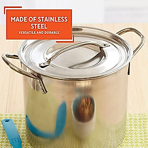 IMUSA Stainless Steel Stock Pot with Lid, 20 Quart, Silver