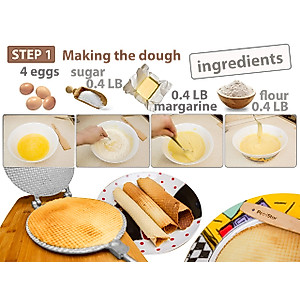 Waffle Maker - Waffle Cone Maker - Krumkake Iron - Wafer Maker - Waffle Makers - Waffle Cone Maker Machine - Stroopwafel Maker - Ice Cream Cone Maker - Wafer Iron - Stroopwafel Iron - Вафельница