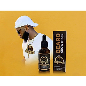 GOLDBEARDS GROWTH Beard Oil, 100% Pure Natural for Groomed Beards, Mustaches, & Moisturized Skin 1 Oz Infused with Argan, Jojoba, Avocado, Vitamin E, Biotin and Almond Oils