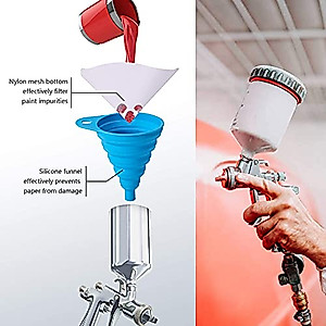 3D Printer Resin Filter Disposable – with Cone Silicone Resin Funnel(Large), Paint Strainer or Resin Strainer kit for uncured Resin Recycling (101)