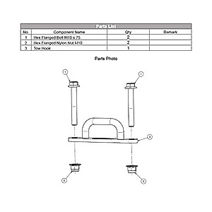 2020 Genuine Kawasaki Teryx KRX 1000 Accessory Tow Hook 99994-1315