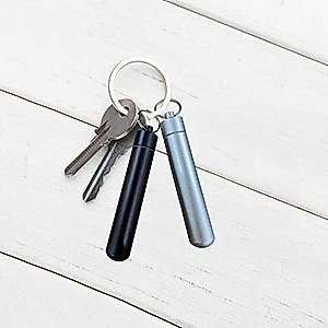 ACoiay Portable toothpick holder Stainless Steelaluminum Waterproof,toothpick case travel Pocket3 Pieces with Keychain, forOutdoor Picnic and Camping(A) (Stainless Steel)