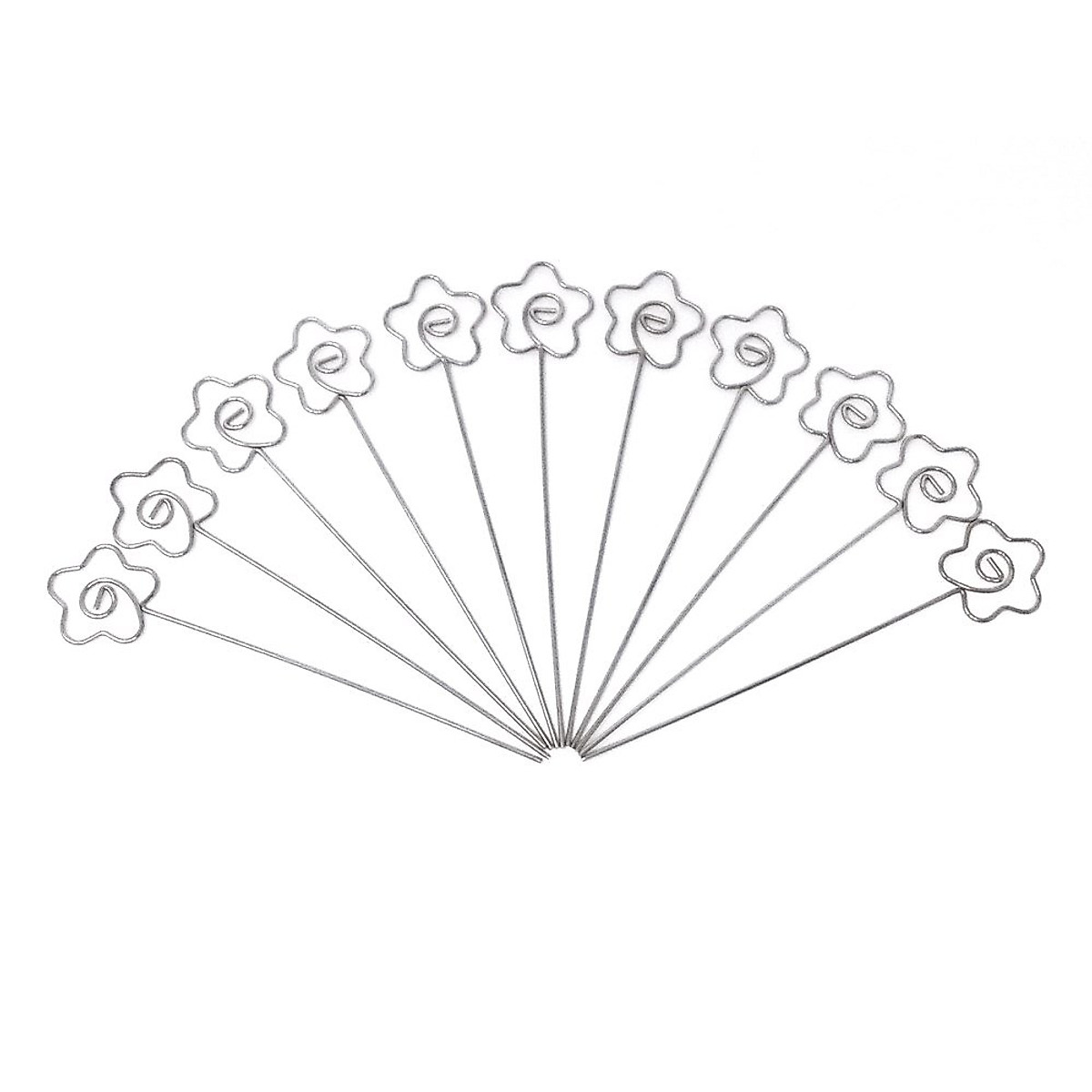 Honbay DIY Flower Shape Ring Loop Craft Wire Clip Table Card Note Photo Memo Holder Metal Clamp Clay Cake Decoration Accessories, 30 Piece