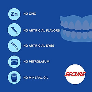 Secure Waterproof Denture Adhesive - Zinc Free - Extra Strong Hold For Upper, Lower or Partials - 1.4 oz (Pack of 2)