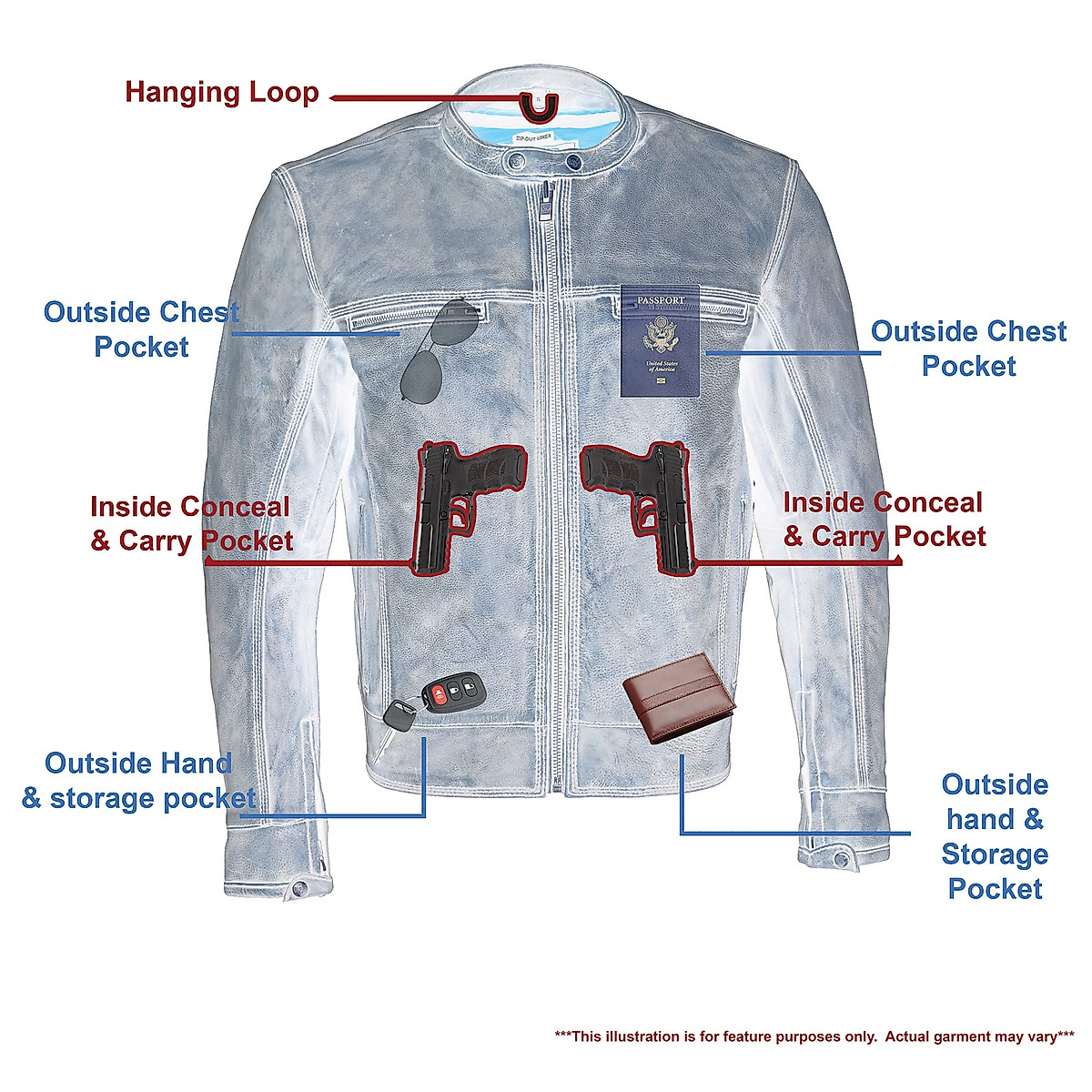 Milwaukee Leather Men's Distressed Scooter Jacket w/Venting Distressed Brown (Medium)