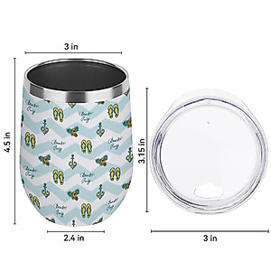 silichee 12 Oz Stainless Steel Stanley Cup with Lid Sketched Bouquet Anchor Beach Flip Sea Summer Ocean Party Marine Insulated Tumblers Vacuum Coffee Mugs for Hot and Cold Drinks,Coffee,Wine