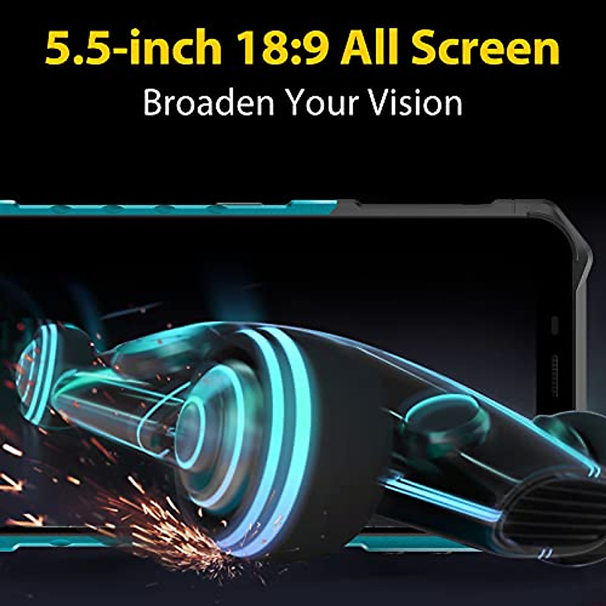 Ulefone Armor X9 Pro Rugged Smartphone, 4GB+64GB Unlocked Cell Phones, 13MP +5MP+2MP, 5.5 inch Screen, Android 11 Helio Octa-core, Military Grade Smartphone, Face ID, NFC, WiFi (Black)