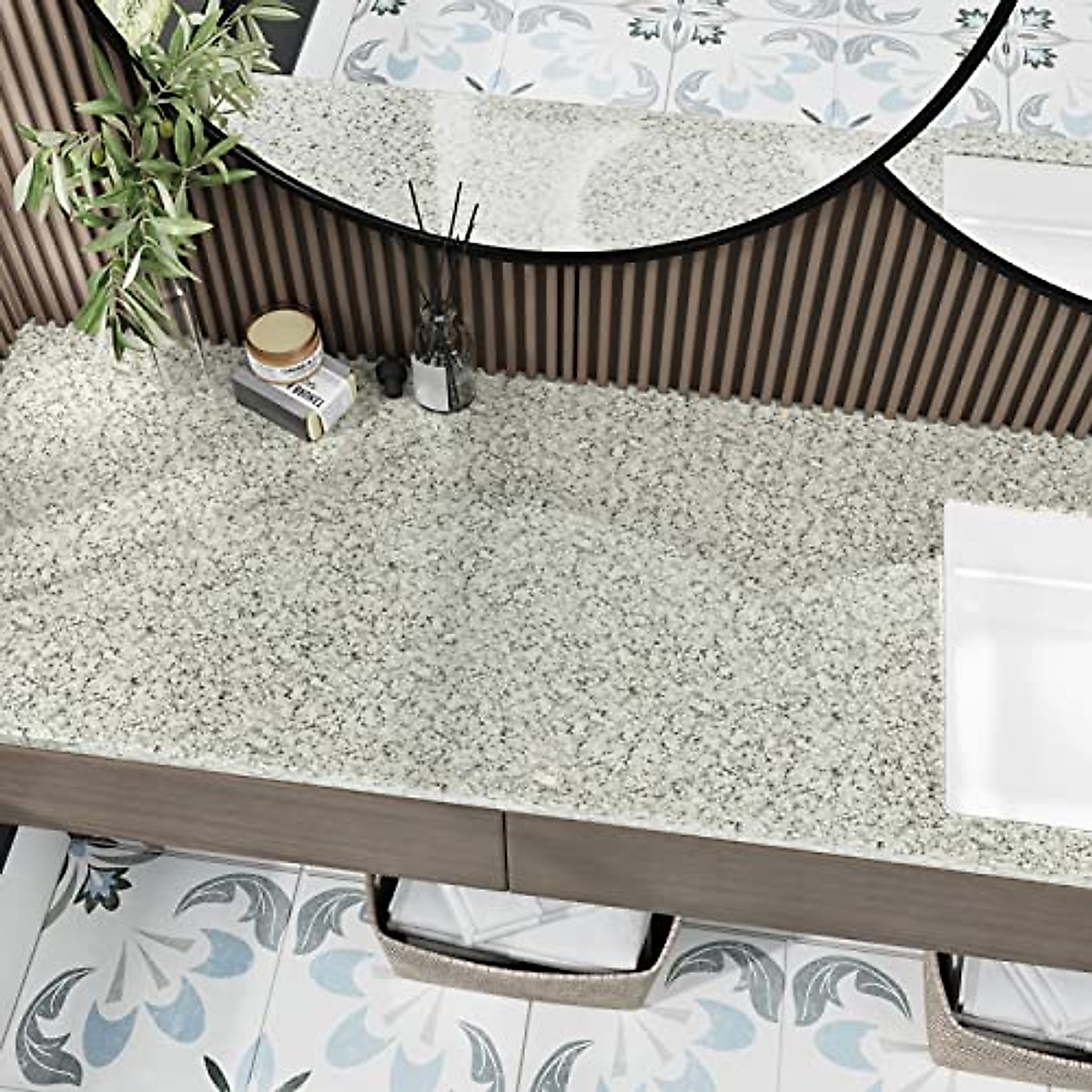 Granite Contact Paper for Countertops Grey Marble Wallpaper Peel and Stick Waterproof Self Adhesive Removable Wallpapers Decorative Vinyl Wall Paper Roll for Kitchen Cabinets Shelf 24'' x 118''