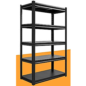 Raybee Garage Shelving Heavy Duty Load 2050LBS, Garage Storage Shelves Heavy Duty Shelving, Adjustable 5-Tier Metal Shelving Unit, Garage Shelves for Storage Shelving, Commercial Basement Storage Rack
