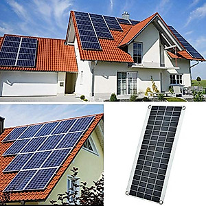 Solar Panel, 20W Outdoor Flexible Polycrystalline Solar Panel Kit With Solar Controller, Car charger, Tiger clip and Suction cups, Durable and Waterproof