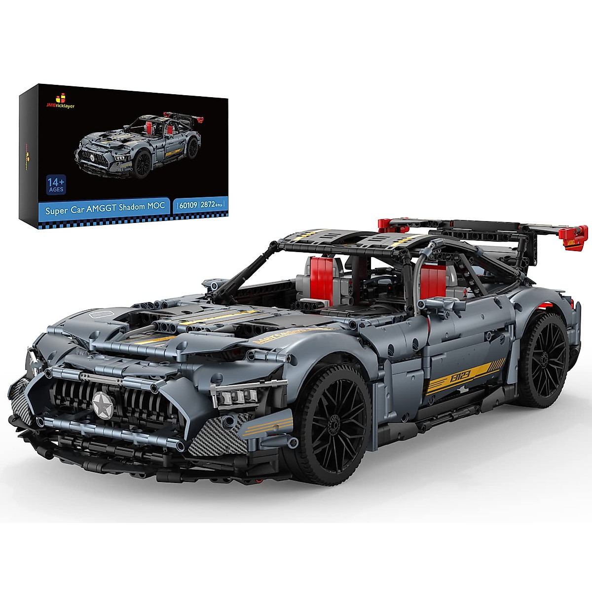 JMBricklayer MOC Super Car Building Blocks, 1:8 Model Car Kits Building Toys, Challenging Race Car Building Sets, Gifts for Boys Teens Adults and Vehicle Enthusiasts(2872 Pieces, Static Version)
