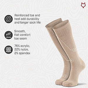 Fox River Standard Stryker Heavyweight Military Mid-Calf Socks, Beige, Large
