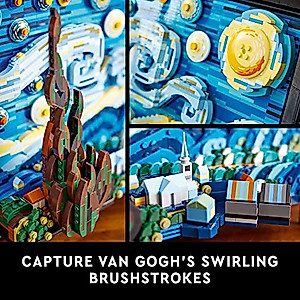 LEGO Ideas Vincent Van Gogh - The Starry Night 21333, Unique 3D Wall Art Home Décor Piece with Artist Minifigure, Creative Crafts Set for Adults