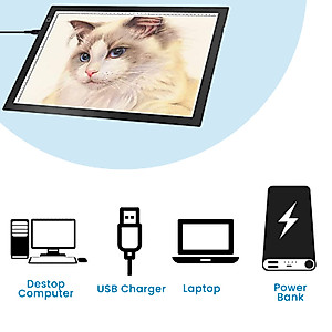 Santek A3 Eye-Friendly Dimmable LED Light Box for Tracing, Ultra-Thin Drawing Kit with Ruler, Magnets & Cable – Diamond Painting Art, Tattoo Stencils, Sketching, Animation & Artist Supplies