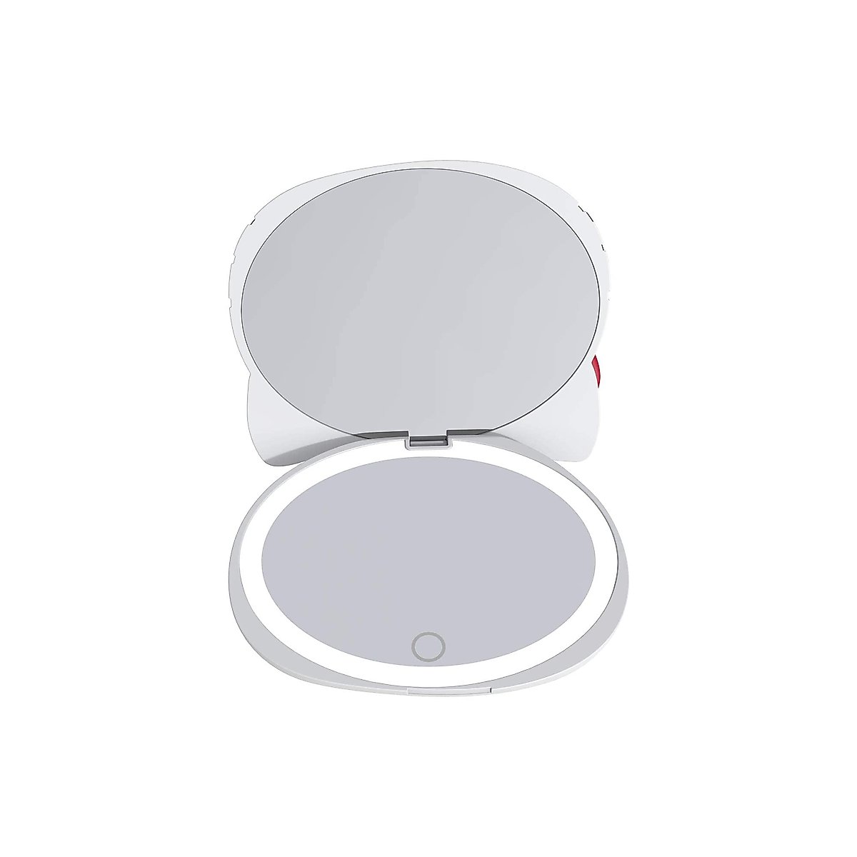 Impressions Vanity Hello Kitty Kawaii Compact Mirror with Touch Sensor Switch for Purse, LED Makeup Mirror with 2X Magnifying Top and Adjustable Brightness (White)