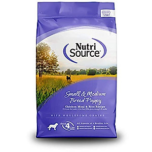 NutriSource Puppy Food, Made with Chicken Meal and Rice, Small Breed with Wholesome Grains, 5LB, Dry Dog Food